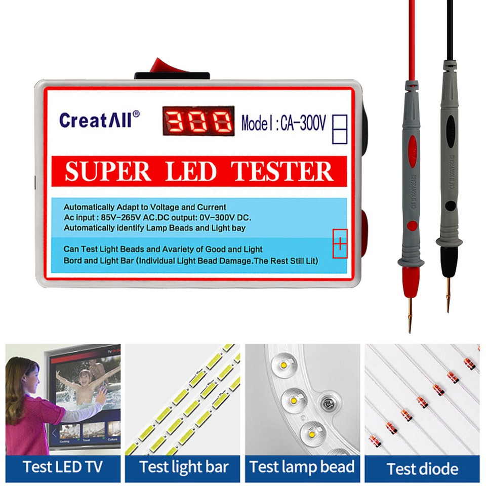 LED Tester 0-300V Output Multipurpose LED Lamp LED TV Backlight Tester ...
