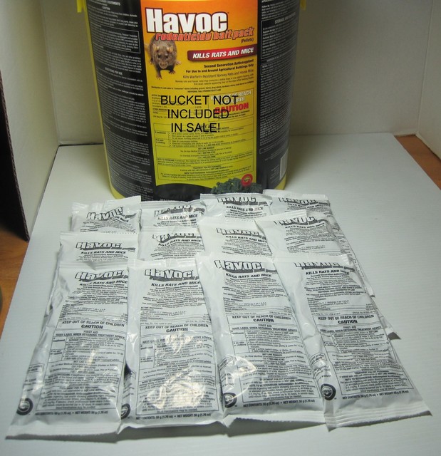 Havoc Rat &Mouse Poison Pellet Packs 12 Packs FREE PRIORITY MAIL! 1.76 ...