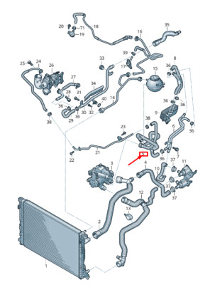 AUDI Q5 FY Engine Coolant Hose With Coolant Regulator 80A122449CD NEW ...