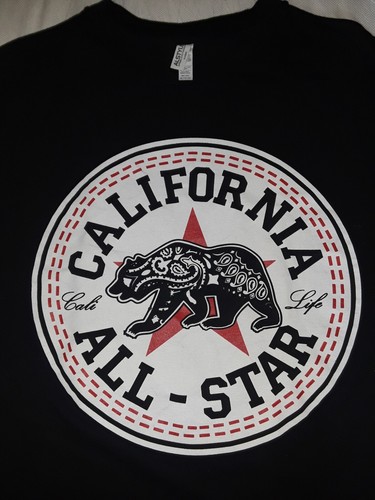 CALIFORNIA ALL STAR MENS XL SHIRT BLACK GOLDEN STATE CONVERSE PARODY ...