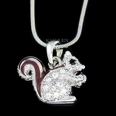 ~Brown Squirrel~ Acorn Chipmunk made with Swarovski Crystal Cute Animal ...