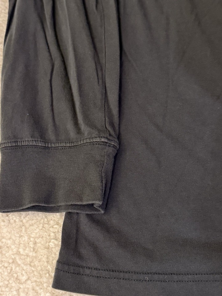 RVCA Long Sleeve T-Shirt Men Xl Black Logo Front Back Arm Red Stitch ...