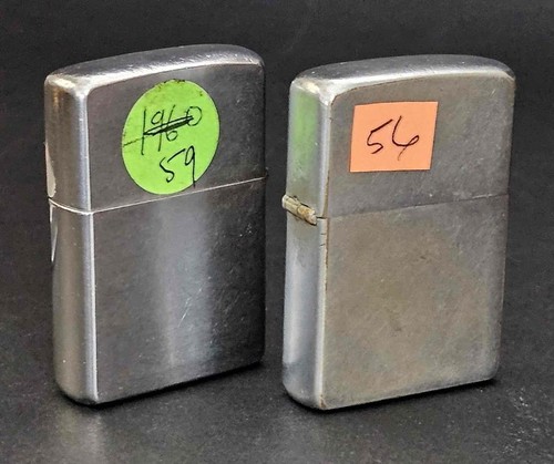 Vintage RARE 1959 - 1956 ZIPPO LIGHTER CASES - 3 DOTS - 4 DOTS Two ...