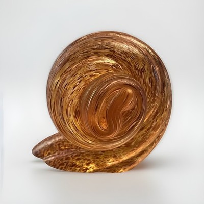 Michael Cohn - Stone Sea Shell Paperweight Iridescent Hand Blown Glass ...