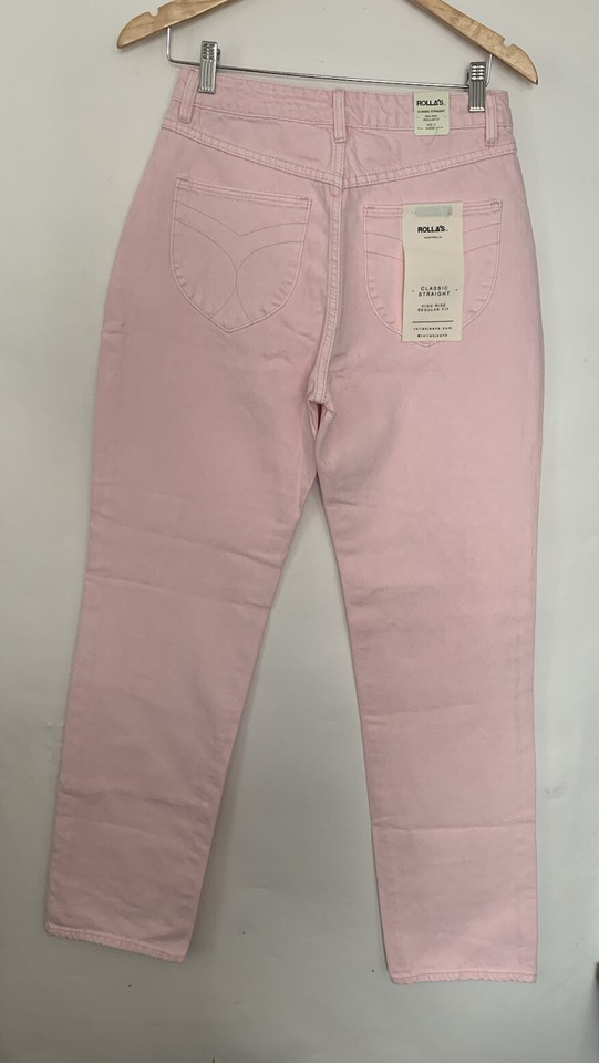 NWT Rolla’s Women’s Classic Straight Pant 90's Pink High Rise Size 27 ...