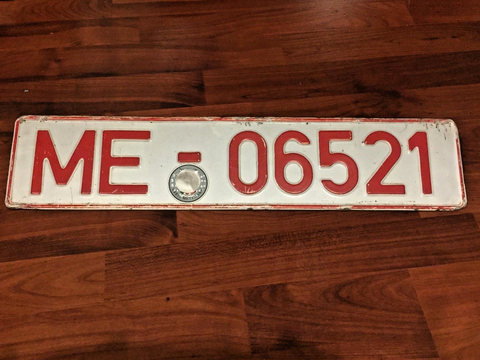 RARE Dealer GERMAN DIN LICENSE PLATE #ME06521 Mettmann, North-Rhine ...