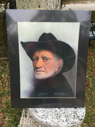 Bob Cavanaugh Print Portrait Willie Nelson Cowboy hat Country Music ...