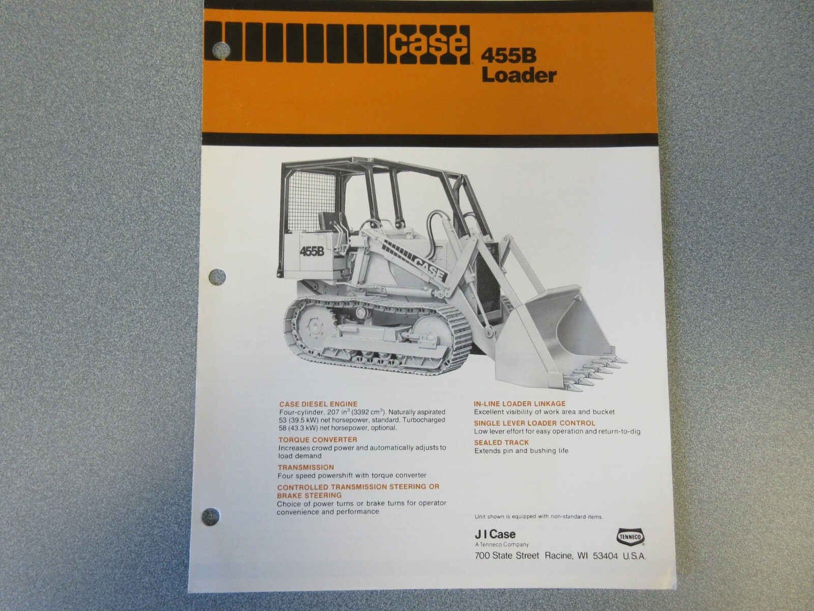 Case 455B Crawler Loader Brochure 4 Page | eBay