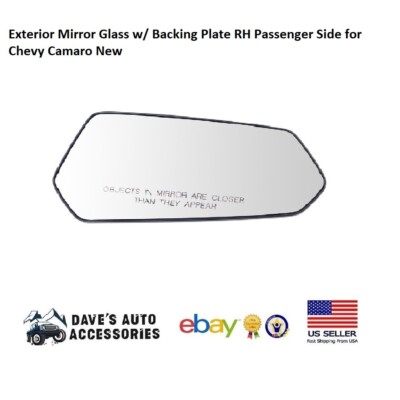 Exterior Mirror Glass w/ Backing Plate RH Passenger Side for Chevy ...