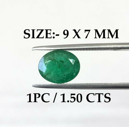 1.50 Ct 100% Natural Emerald Oval Size 9x7 mm Cut Loose Gemstone For ...