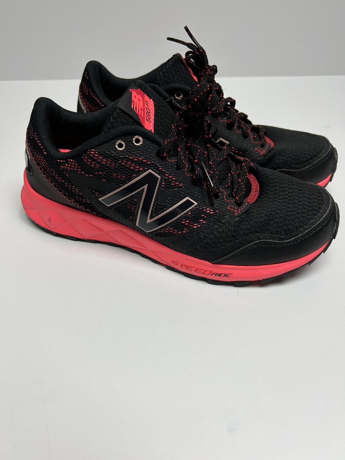 New Balance 590 Trail Running Shoes Black Red WT590LB… - Gem