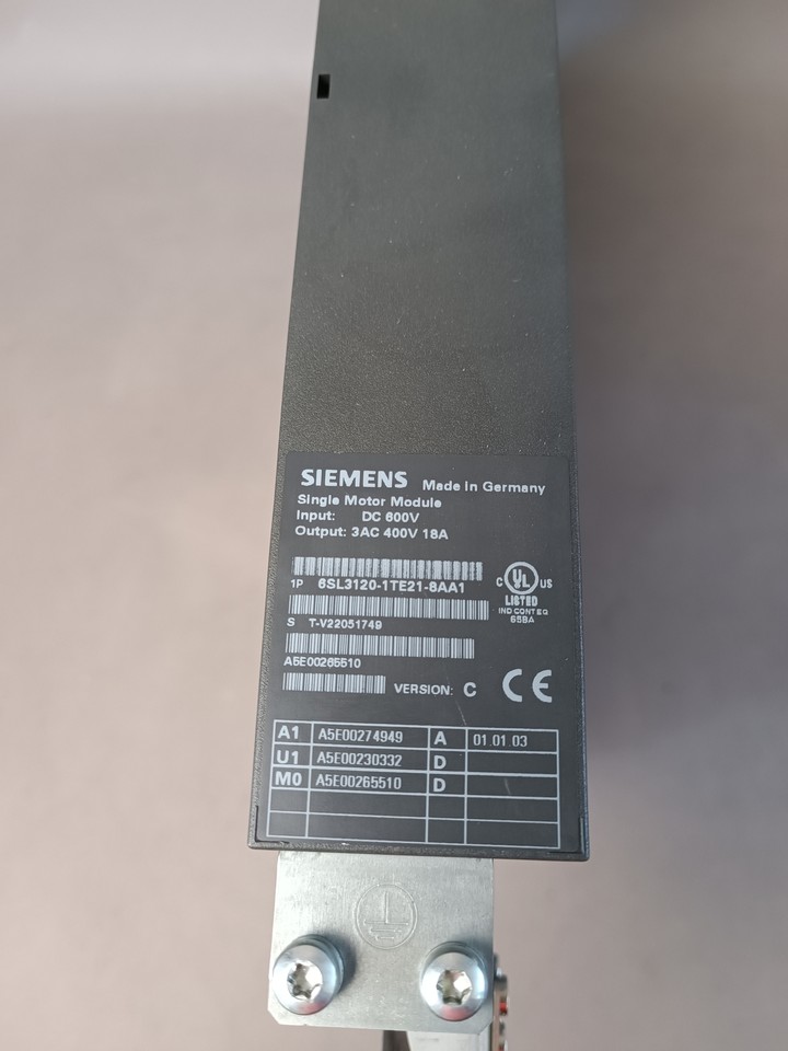 Siemens 6SL3120-1TE21-8AA1 Sinamics Single Motor Modul | eBay