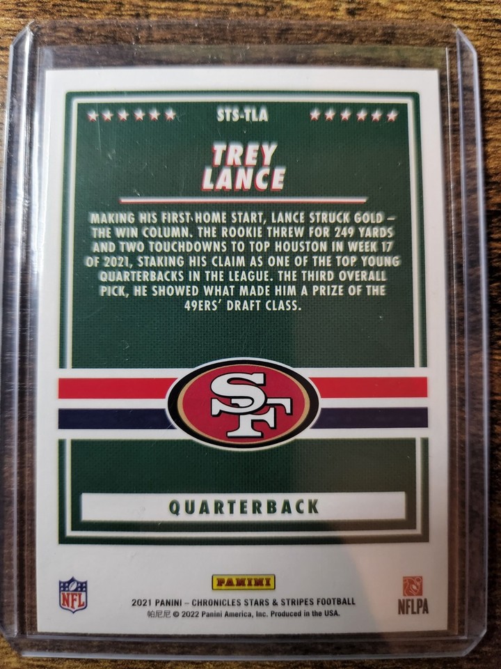 2021 Chronicles Trey Lance Stars & Stripes Rookie RC #STS-TLA San ...