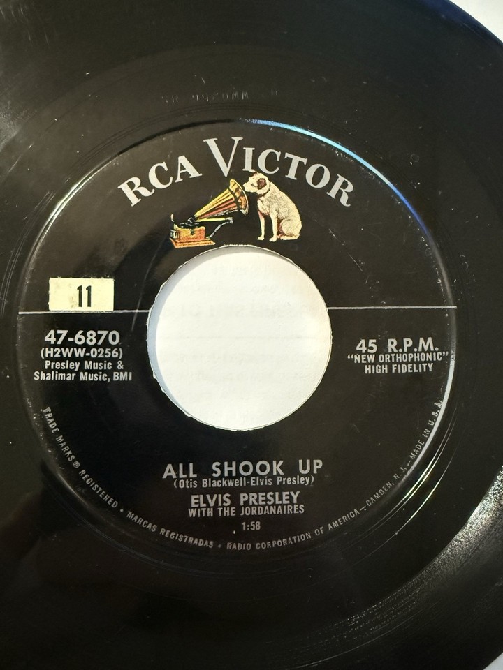 Elvis Presley “All Shook Up” 45 VG+ 1957 RCA Silver Line Rockaway Press ...