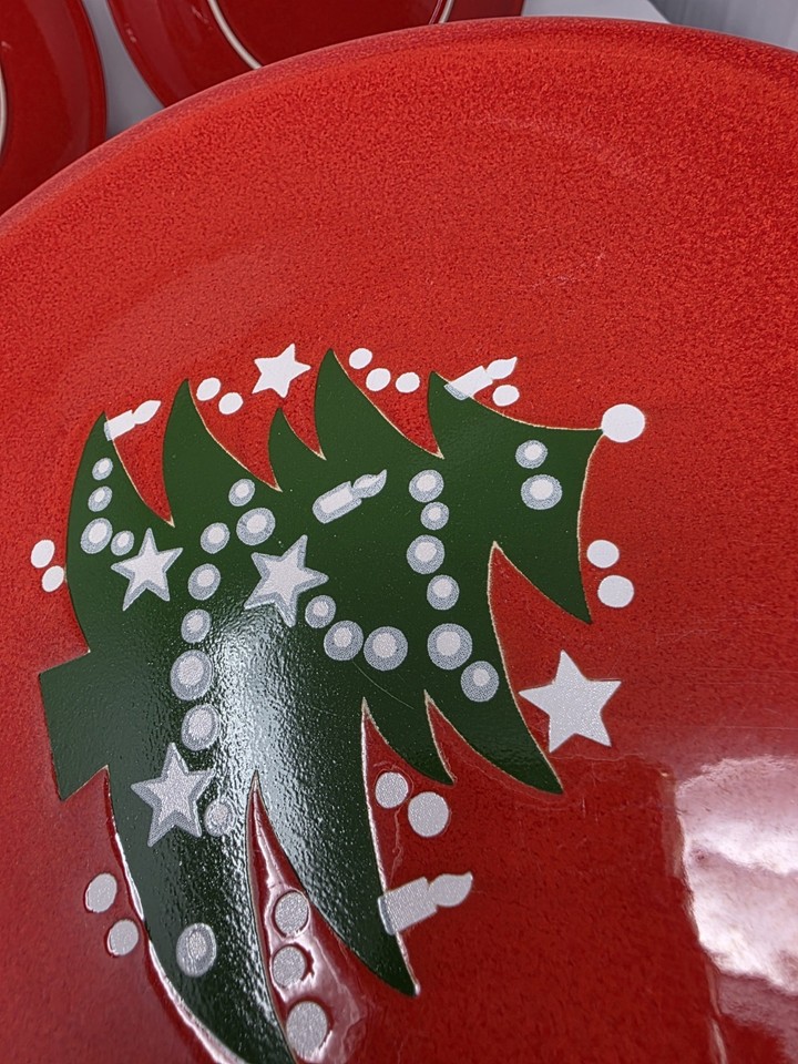 4 Waechtersbach Christmas Tree Dinner Plate 10" Red Green Holiday A | eBay