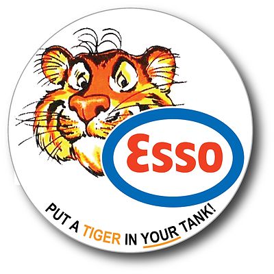 ESSO GASOLINE TIGER IN YOUR TANK HIGH GLOSS OUTDOOR 3.5 INCH DECAL ...