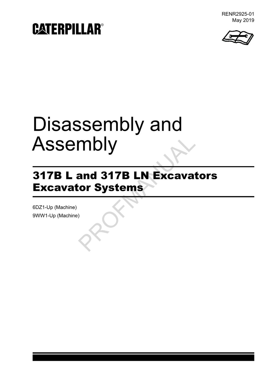 Caterpillar Cat 317B L 317B LN Excavator Disassembly Assembly Manual | eBay