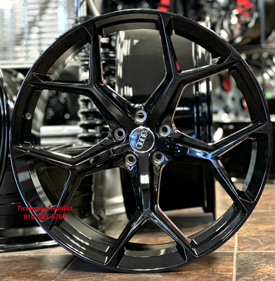21'' inch RS6 Wheels fit Audi Q7 Q5 E-Tron Gloss Black A7 A8 Atlas S7 ...