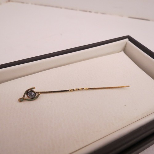 Antique stick pin wishbone set with clear glass stone | eBay Australia