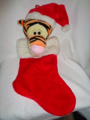 Tigger Christmas Stocking Disney Pooh Red Plush Stuffed Animal Santa's ...