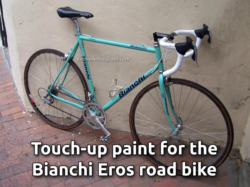 Touch-up Paint for the Bianchi Eros Road Bike 15ml Celeste Green Touch ...