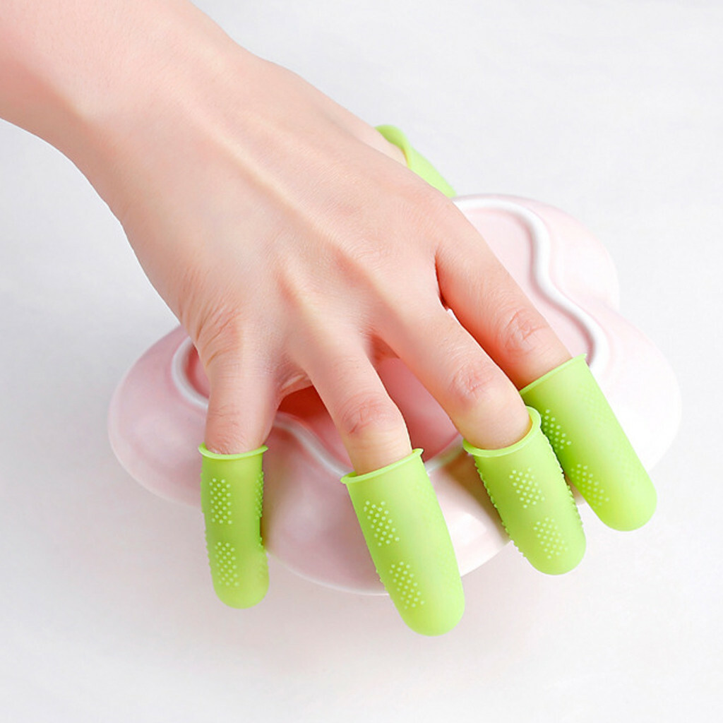 Silicone Finger Cover Cap Anti-skid Heat Resistant Fingertip Protector ...