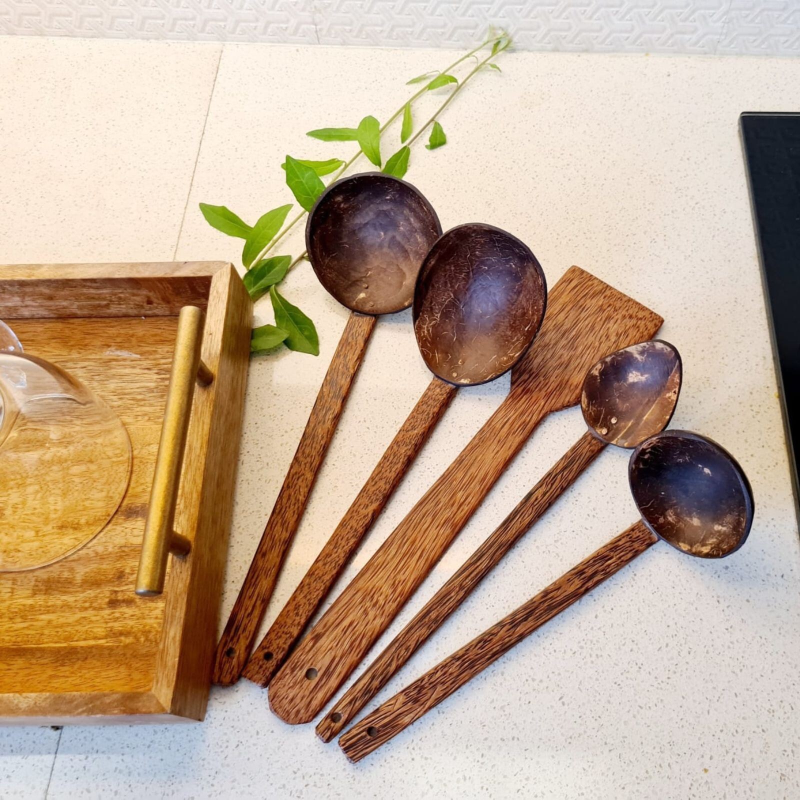 Coconut Shell Spoon Eco Friendly Traditional Handmade Kitchen Serving ...