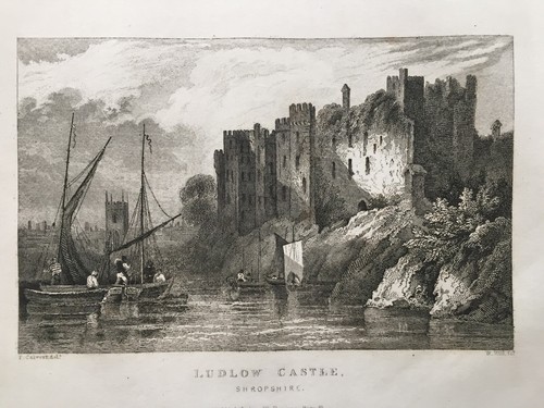 1831 Antique Print; Ludlow Castle, Shropshire after Calvert | eBay UK