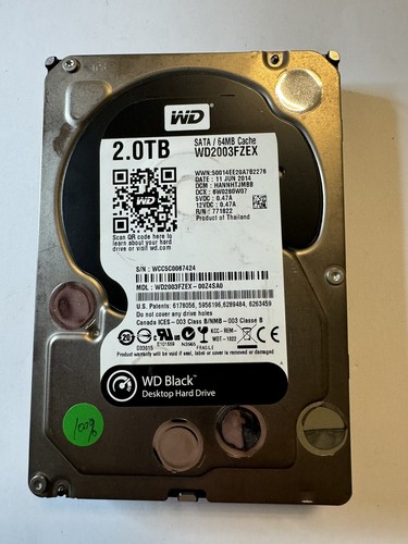 Lot Of 2 Western Digital WD BLACK 3.5" 2TB 7200RPM SATA Hard Drive ...