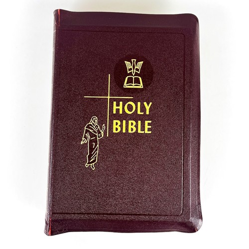 Vintage Catholic Holy Bible Family Edition Leather Bound Gold edge ...