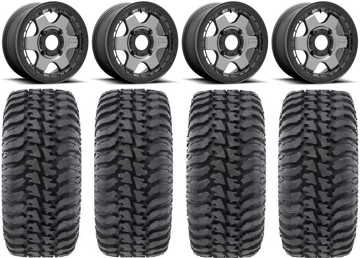 Fuel Block Beadlock 15" Wheels Gunmetal 30" Regulator Tires Sportsman ...