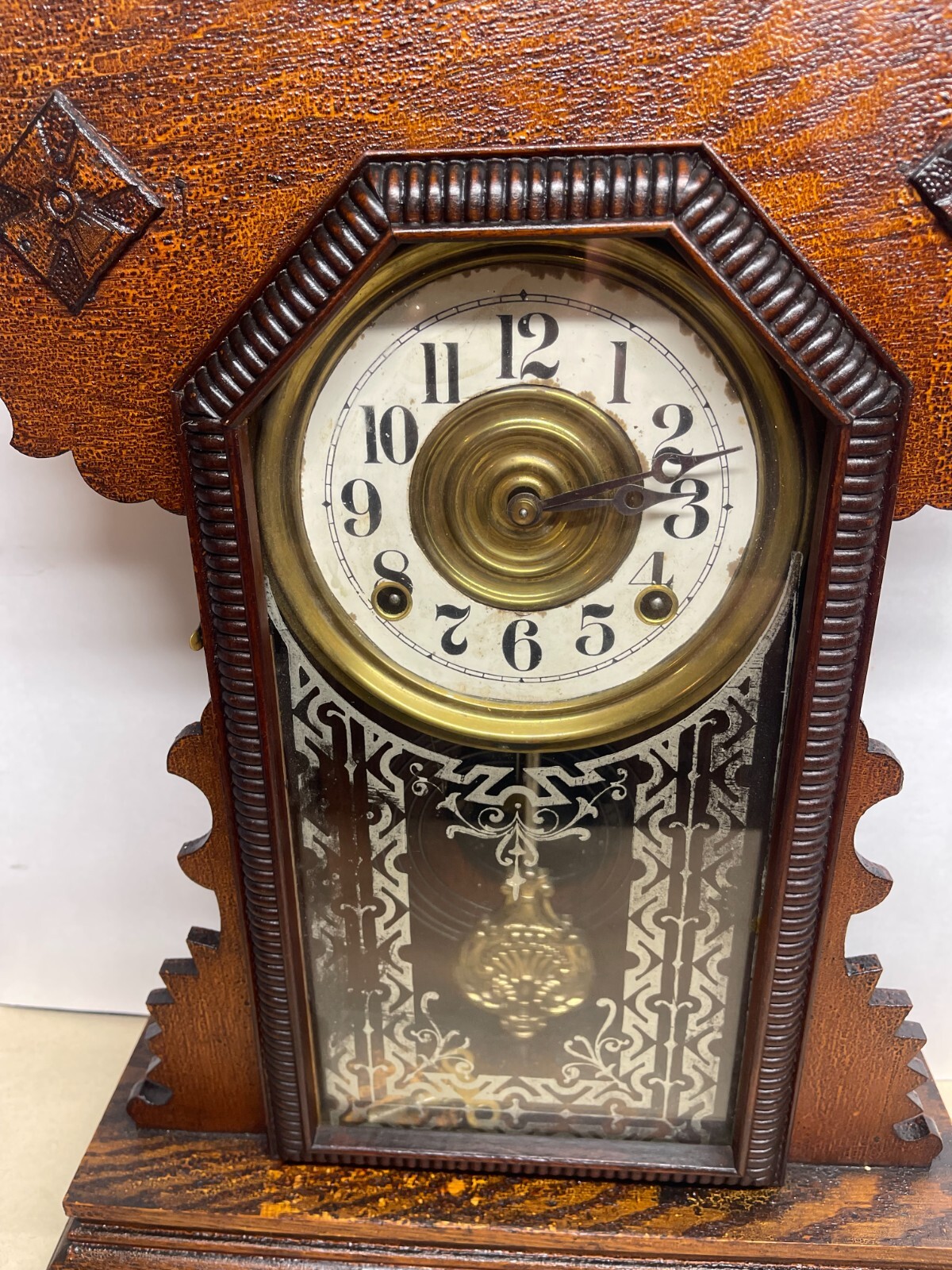 ANTIQUE INGRAHAM CLOCK ( MARS) 8 DAY TIME/STRIKE DARK VARNISH | eBay