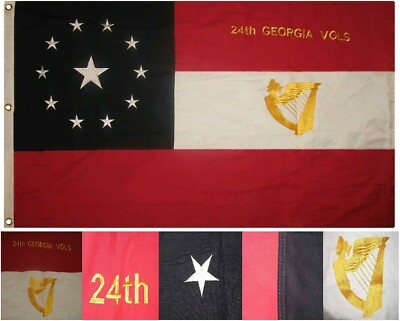 3x5 Embroidered Sewn 24th Georgia Volunteers Infantry 100% Cotton Flag ...