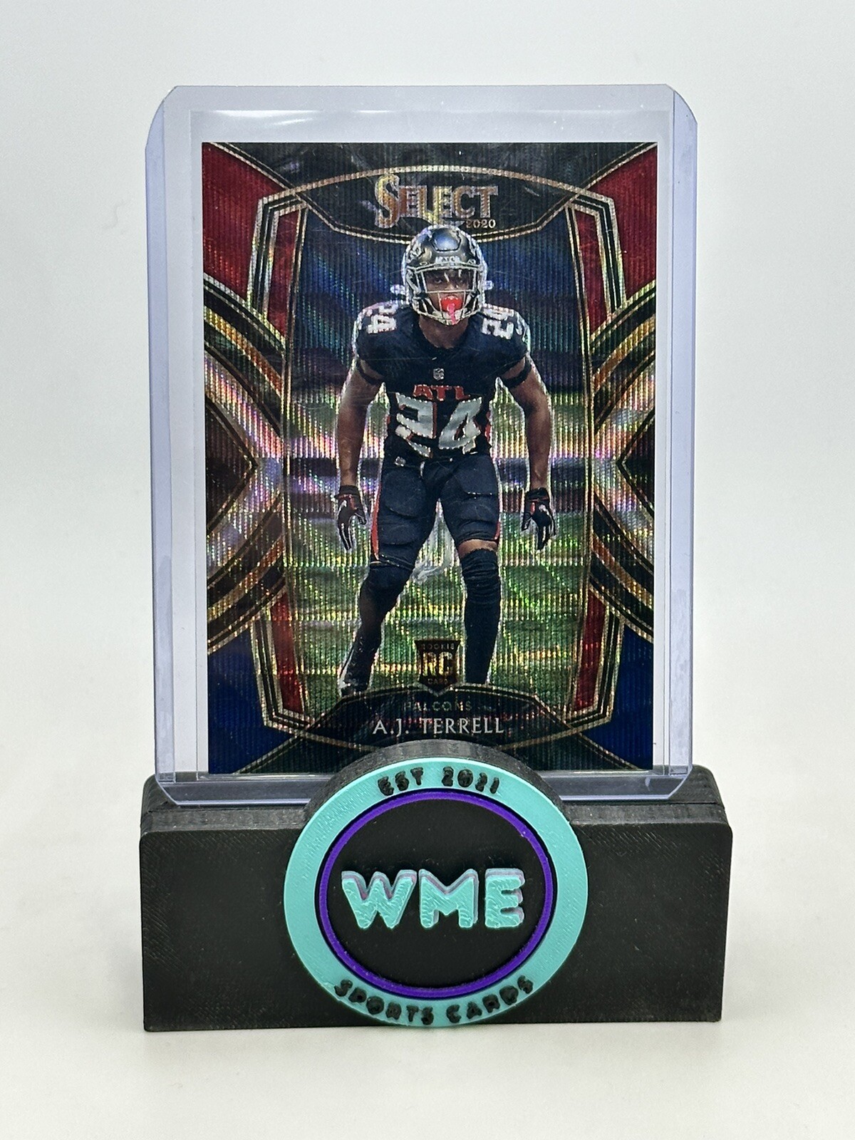 2020 Select AJ Terrell Tri Color Red White Blue Club Level Rookie Card ...