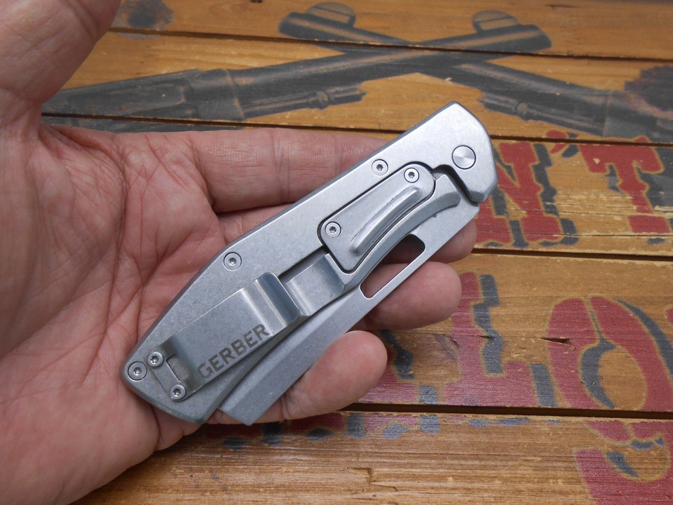 Gerber Flatiron Pocket Knife Frame Lock Plain Edge Blade | eBay