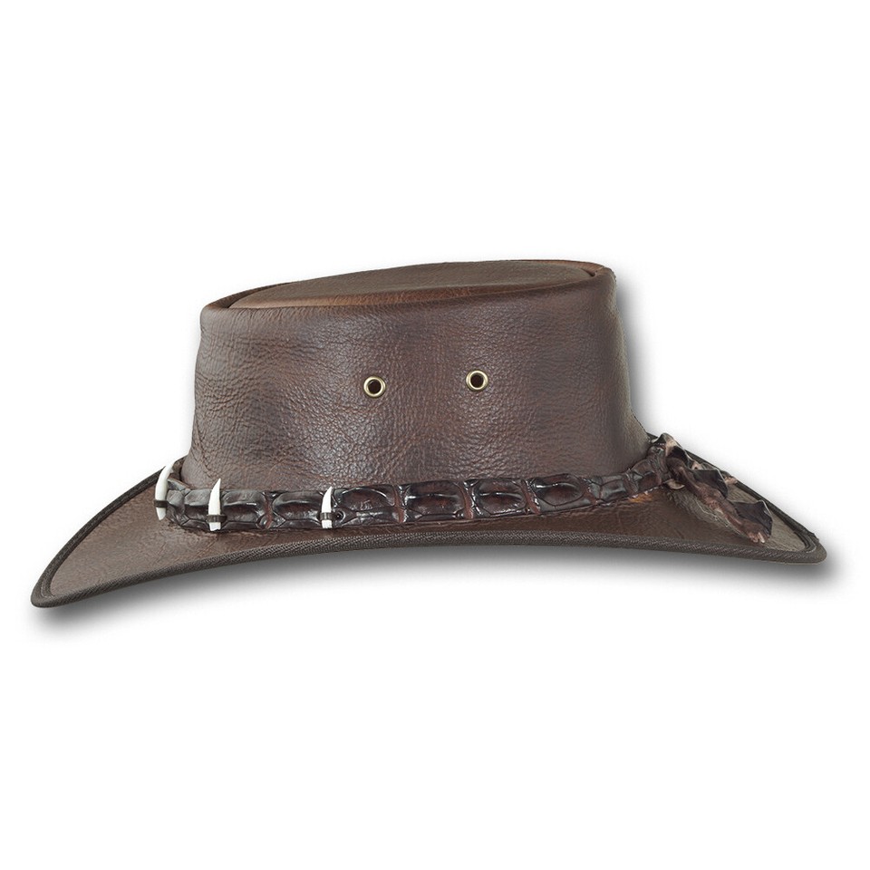 Barmah Hats Squashy Bison Outback Crocodile Leather Hat - 1033 | eBay