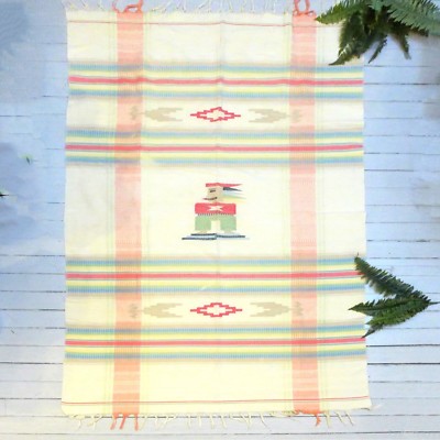 Vintage Century Loom Cotton Rayon Dinner Dining Tablecloth Cloth Sheet ...