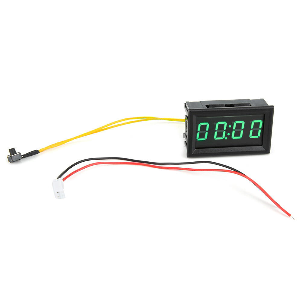 (Green)Digital Car Clock ABS LED Car Clock Universal Multi-Use YB27T ...