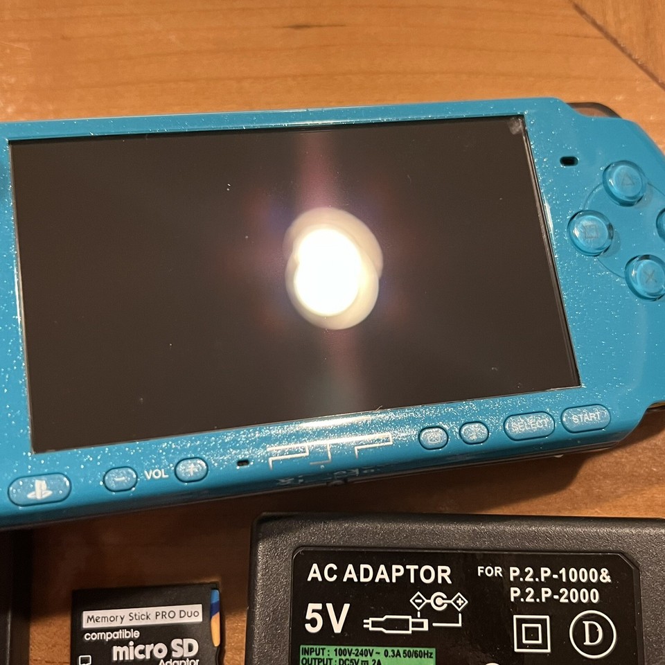 Rare Turquoise Sony PSP 3000 3006 System w/ 64gb Memory Card Bundle ...