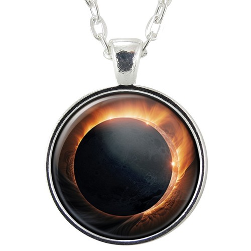 Handmade Solar Eclipse Pendant Necklace, Cosmic Space Jewelry ...