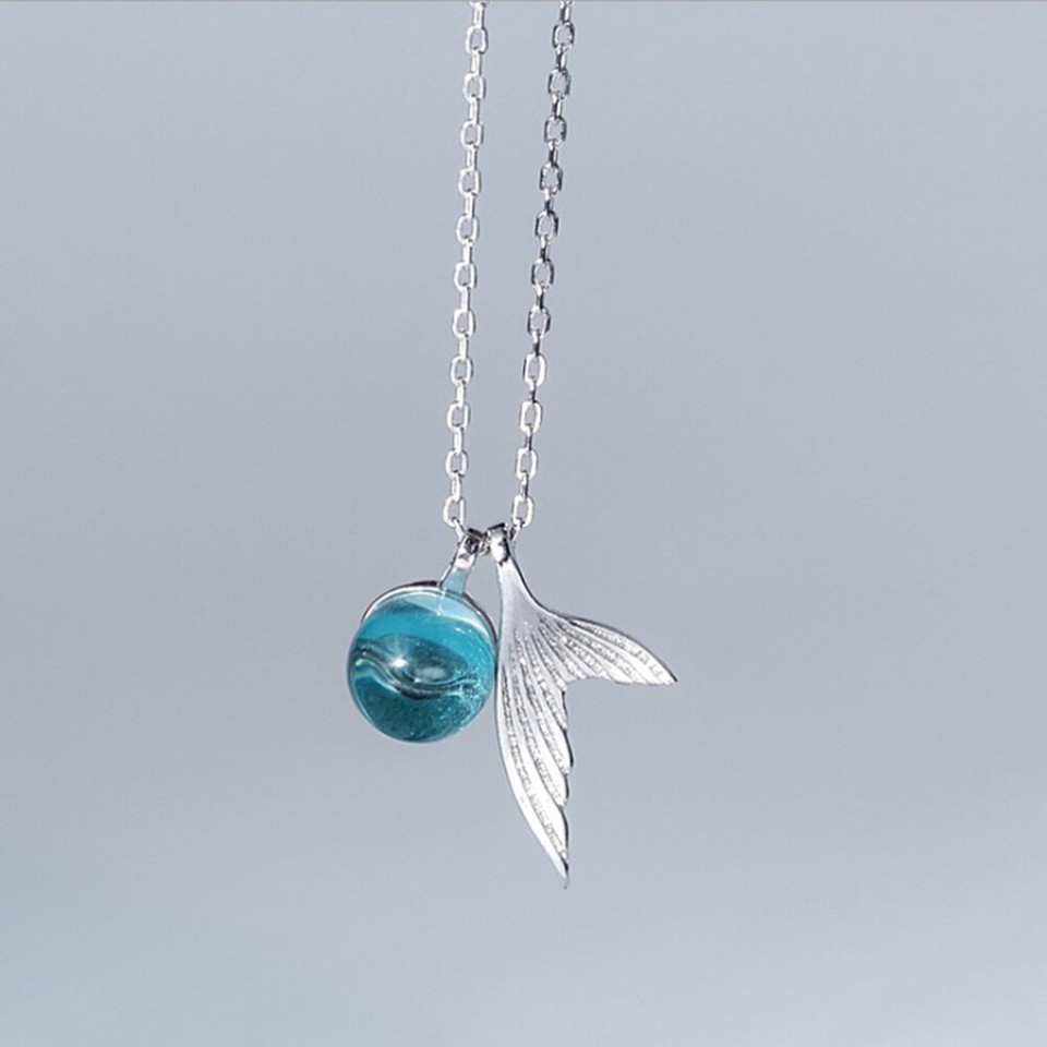 Mermaid Jewelry Mermaid Chain Teardrop Necklace Chain Necklace Sliver ...