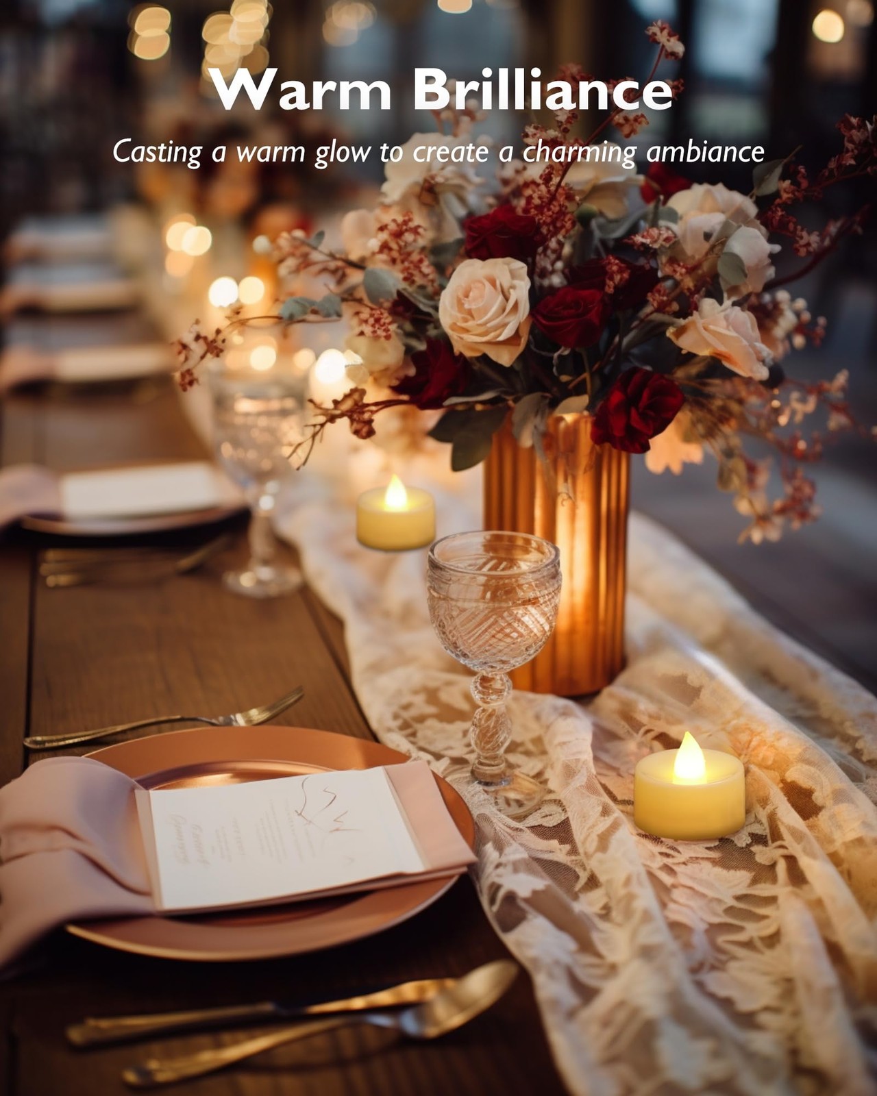 100-Pack Flameless LED Tea Lights Candles Battery Operated, 200+Hour ...