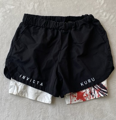 Invicta Men's Kuru Anime X Gym Shorts Black With White Red Under Size ...