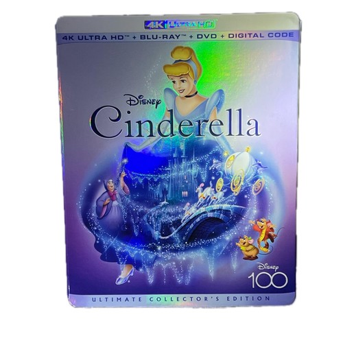 Disney 100 Cinderella 4K Ultra HD Blu-ray DVD Digital Code Ultimate ...