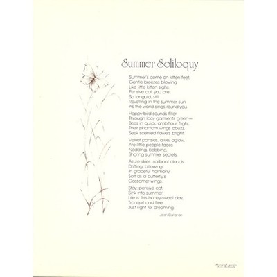 Summer Soliloquy Joan Callahan 1970s Poem Retro Kitsch Wall Art SE10 | eBay
