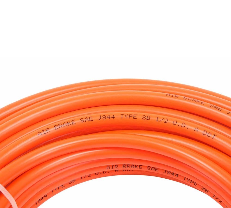 Air Line 1/4" OD x 50' Orange SAE J844 Nylon Air Brake Tubing DOT ...