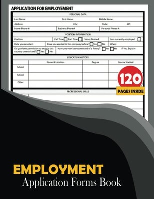Employment Application Forms Book: New Employee Application Form Book ...