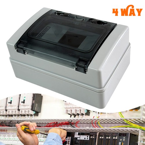 4 Way Consumer Unit Enclosure RCD MCB RCB IP65 Electrical Box IP65 ...