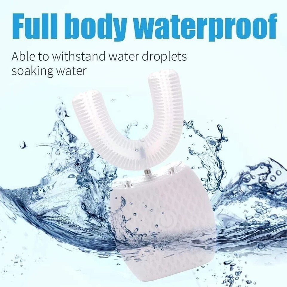 Sani White Ultrasonic Toothbrush Sparkle Glow U Shaped Teeth Whitening ...