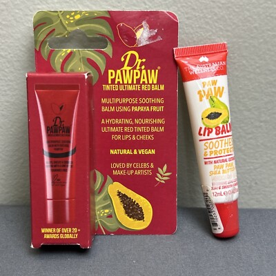 New Dr. Pawpaw Tinted Ultimate Red Balm Soothing Papaya Lips & Cheeks ...